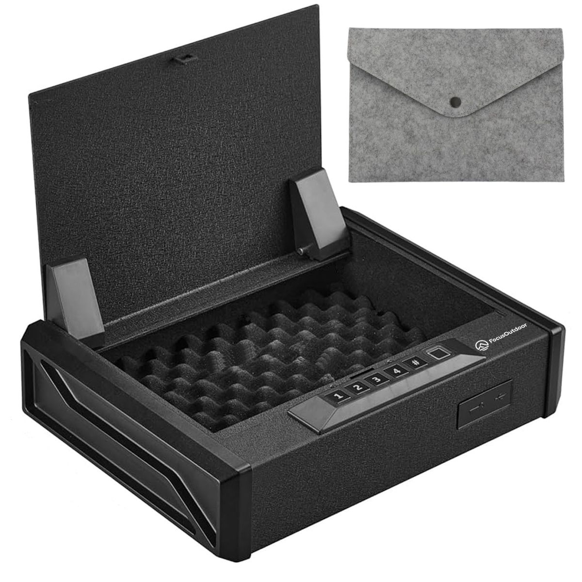FocusOutdoor Biometric Fingerprint 3-Way Quick Access Gun Safe Box ...