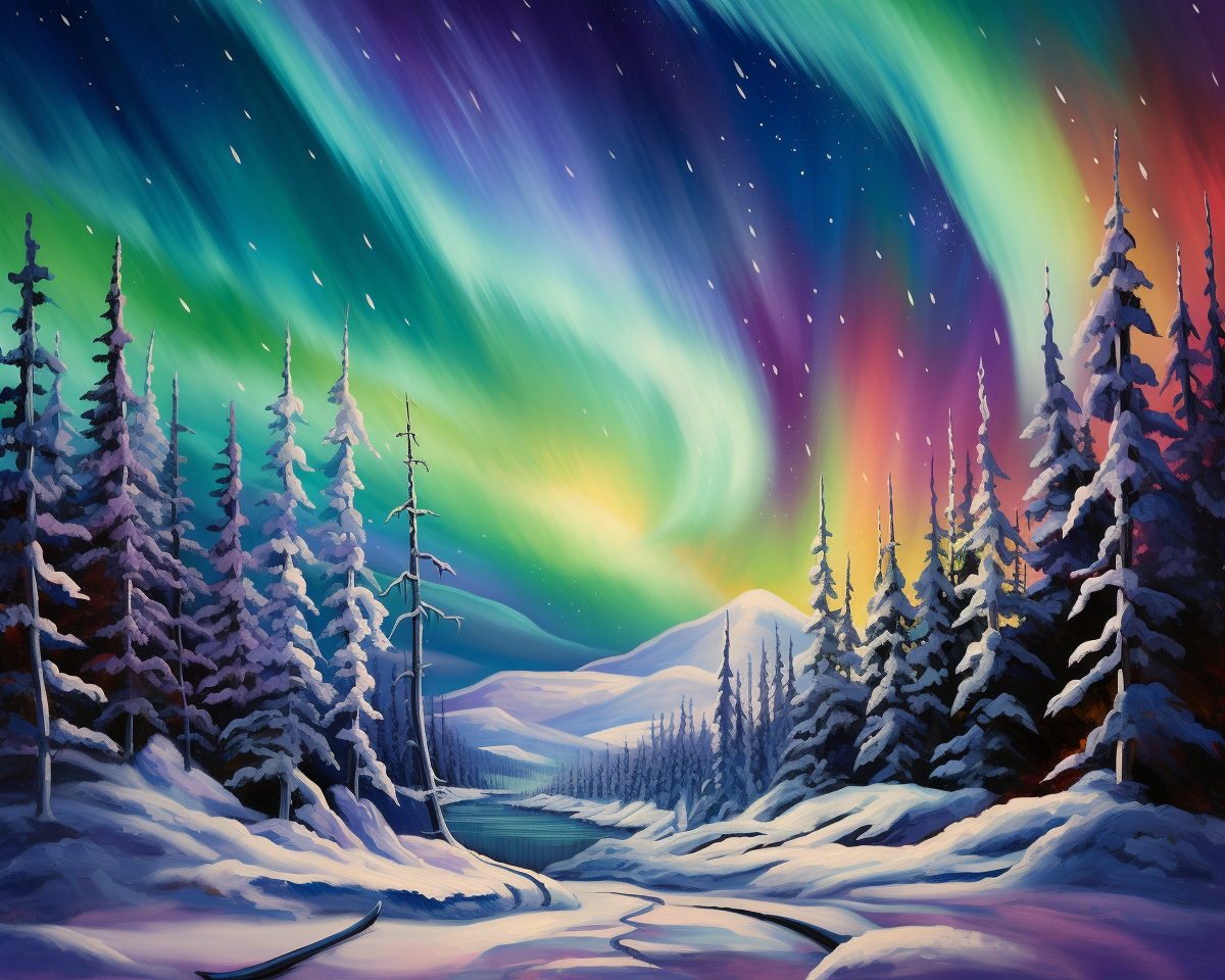 DIY Paint by Numbers Oil Painting Kit - Northern Lights | Shop Today ...