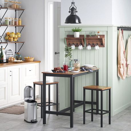 High Kitchen Table With Stools Teak Bar Height Dining Set For 8
