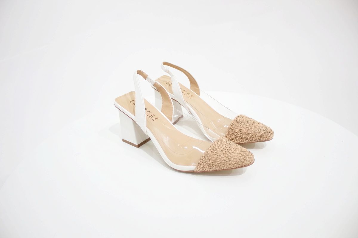 LaMara Paris - Journee 7cm Heel Vinyl Sling Back Shoe - White | Shop ...