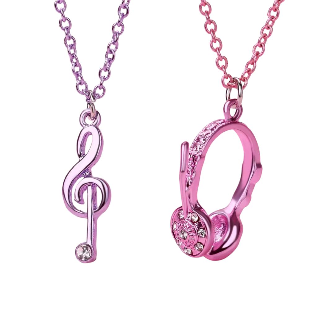 Trendy Musical Note & Headset BFF Pendant Necklace Set - Gift Idea ...
