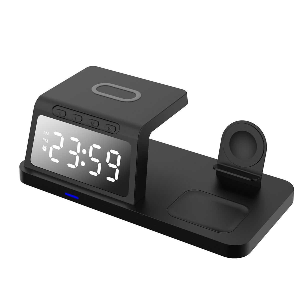15W Wireless Charger with Clock - Fast Charge Stand for Phone & Watch ...
