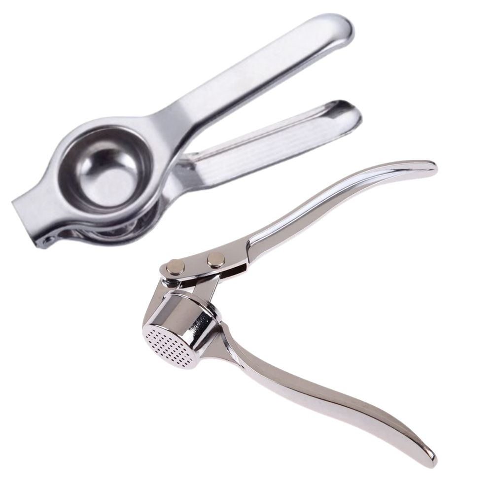 Kitchen Stainless Steel Lemon Orange Fruit Squeezer & Garlic Press ...