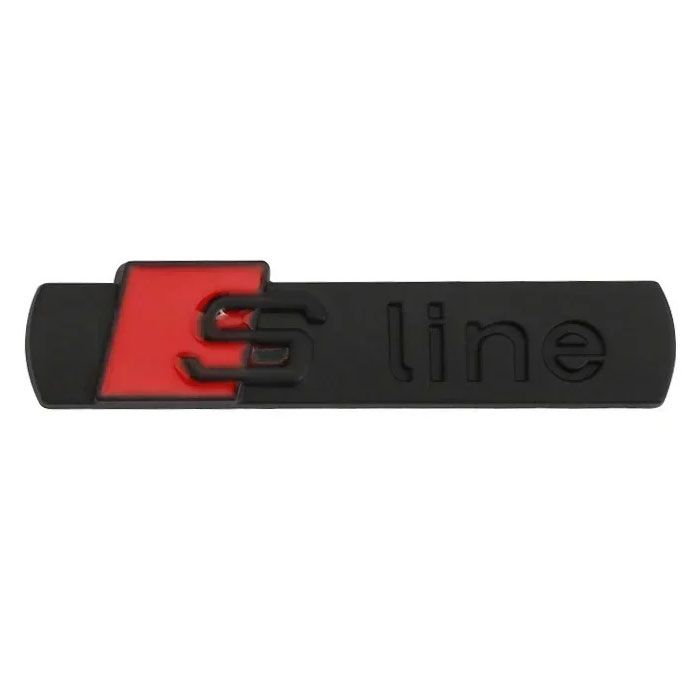 Audi S-Line Design Decal Sticker Fender Badge - Black with Red | Shop ...