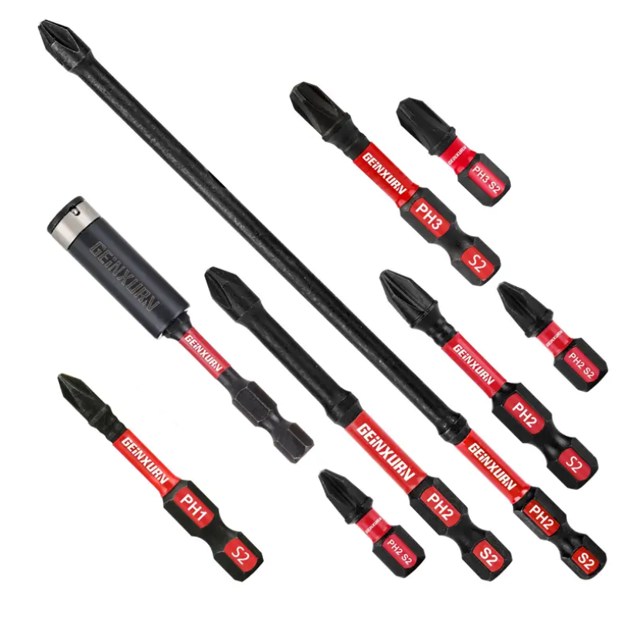 Geinxurn 9 Piece Phillips Impact Tough Screwdriver Power Bits Set ...