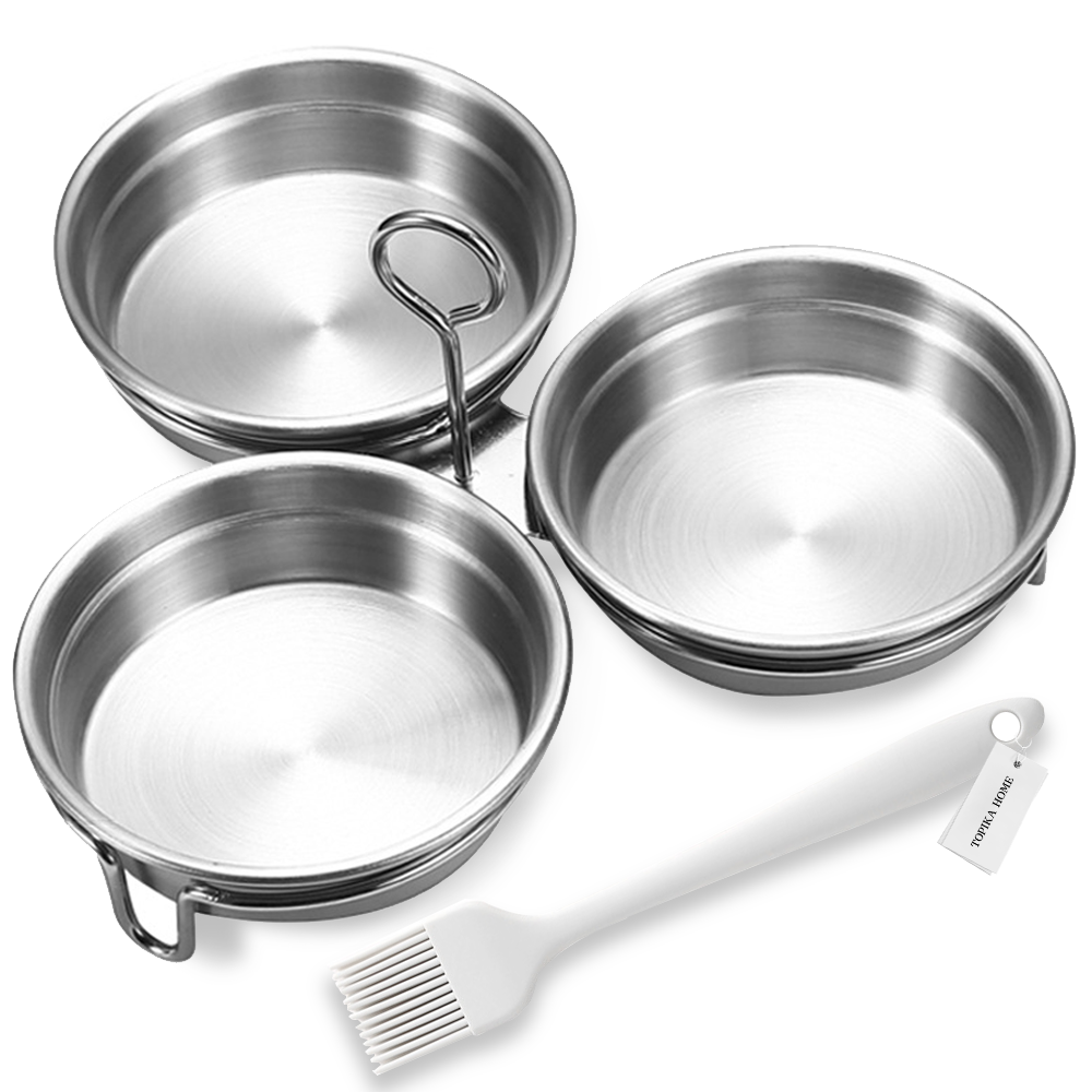 Topika 3-in-1 Stainless Steel Egg Steamer Set, Flat/Heart Shape, Oil ...