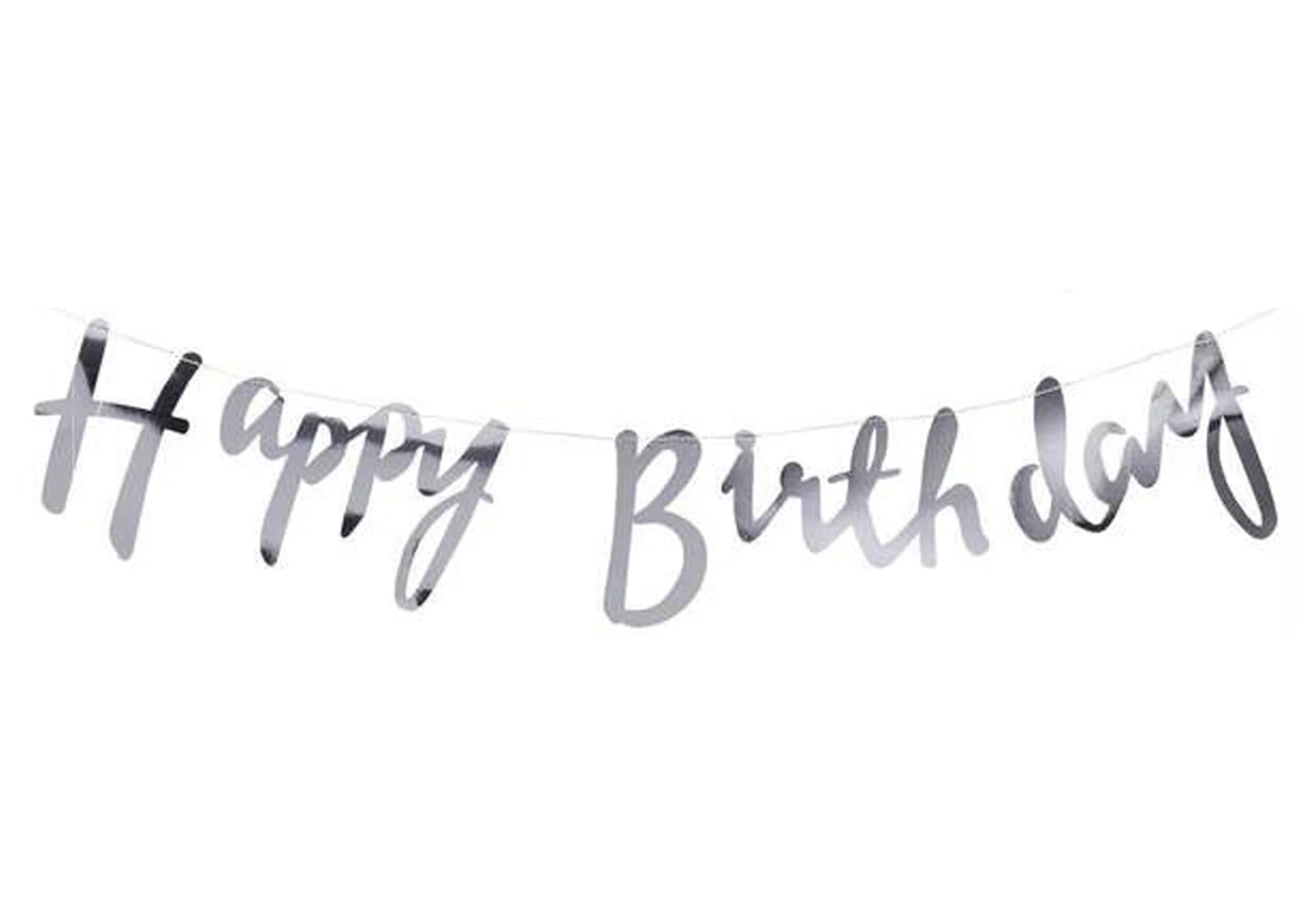 Happy Birthday Bunting Banner Decoration - Silver | Shop Today. Get it ...