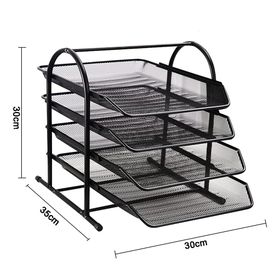 4-Tier Metal Desk Organizer with Sliding Document Tray | Shop Today ...