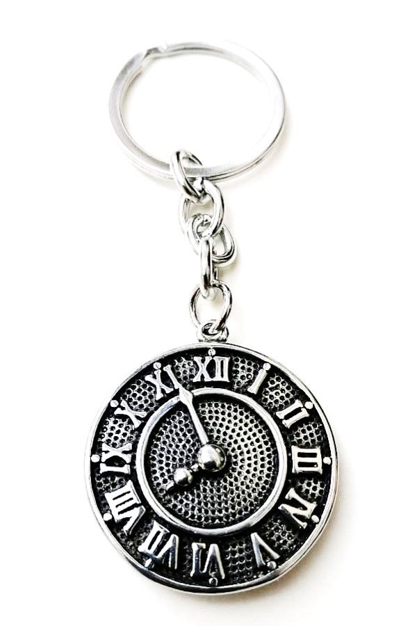 Stainless steel keyring/chain - Roman number clock | Shop Today. Get it ...
