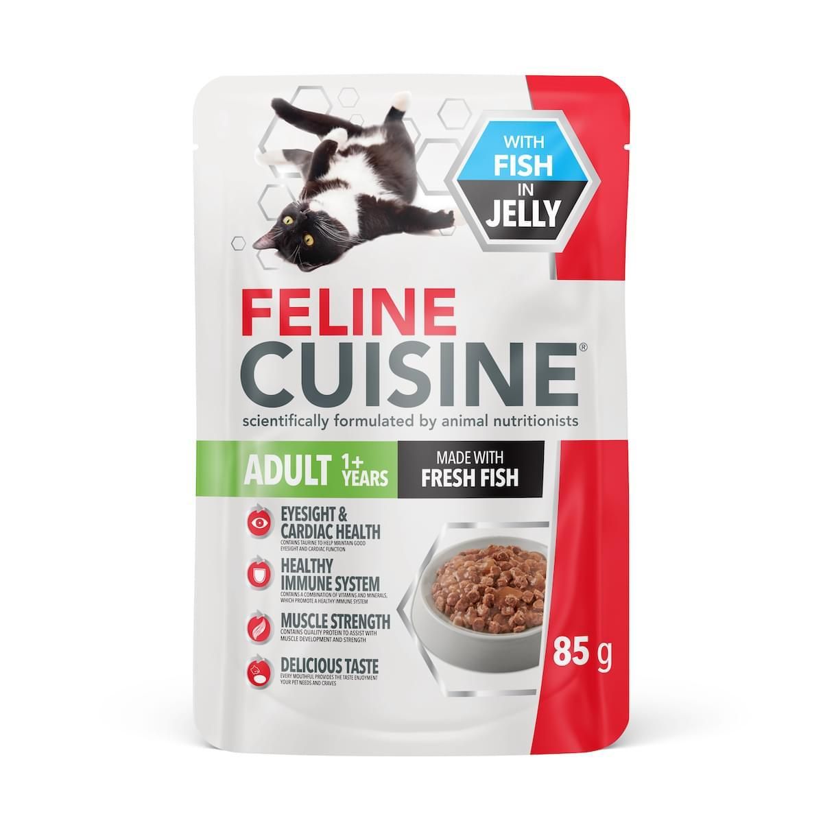 Feline Cuisine Wet Cat Food Adult Fish Jelly 4 x 12 x 85g | Shop Today ...