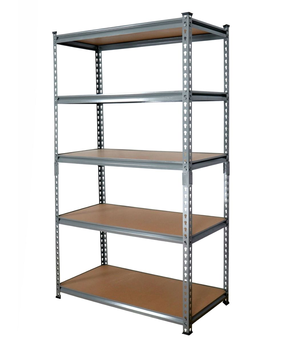 Titan Rack - 5 Tier Rivet Shelving - 90 x 45 x 180 CM - Grey Frame ...