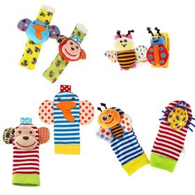 8-Piece Baby Wrist Rattle Foot Finder Socks Newborn Baby Rattles Toys ...