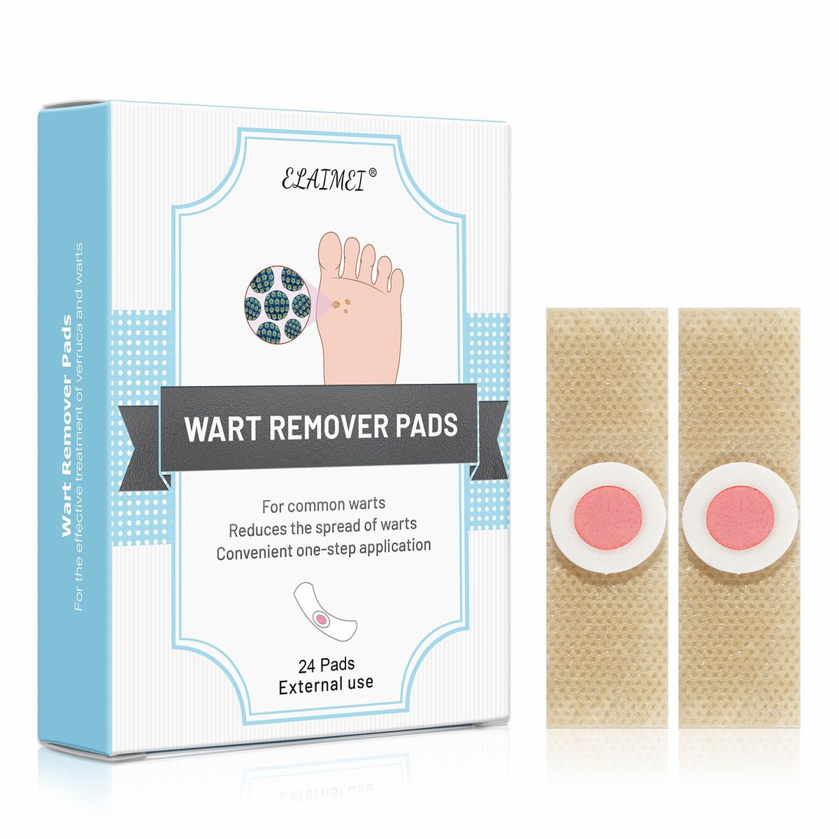 Wart Remover Pads - For Common Warts- Reduces the Spread of Warts - 24 ...