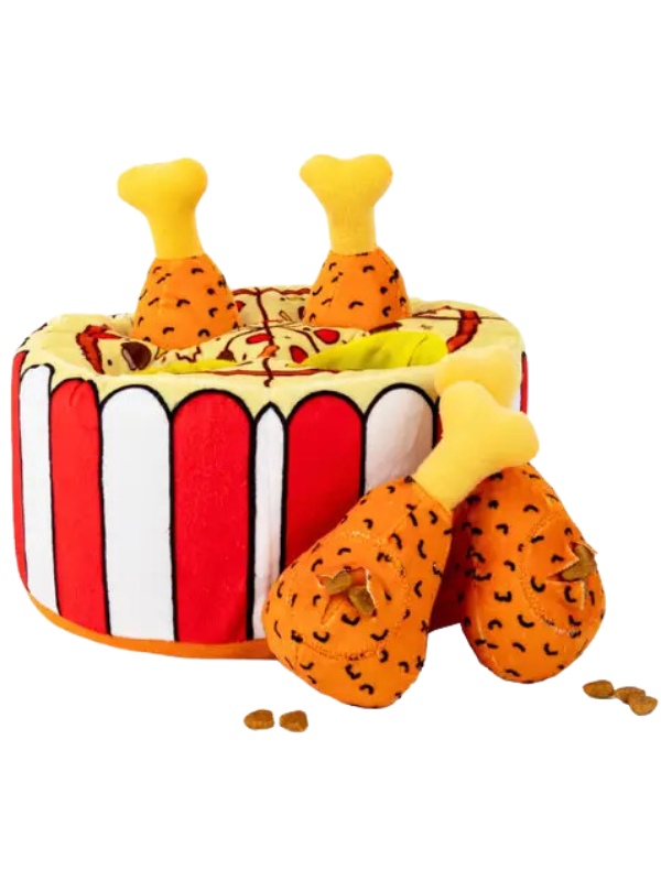 Fried Chicken Plush, Stuffed, Squeak Interactive Training Toy | Shop ...