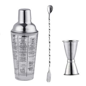 Glass Cocktail Shaker Transparent Scale Bar Shakers Cup Wine Mixing ...