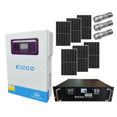 Solar Power Stations - Ecco 3.5kw Invertor 25V Lithium Battery, 6x 410w ...