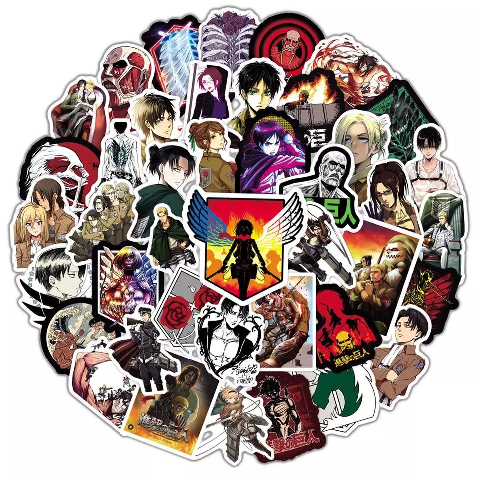 50 Piece High Quality Attack on Titan Vinyl Sticker Pack | Shop Today ...