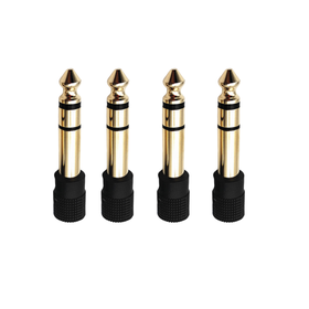 Gold-Plated Stereo Headphone/Earphone/Instrument Jack Adapter - 4 Pack ...