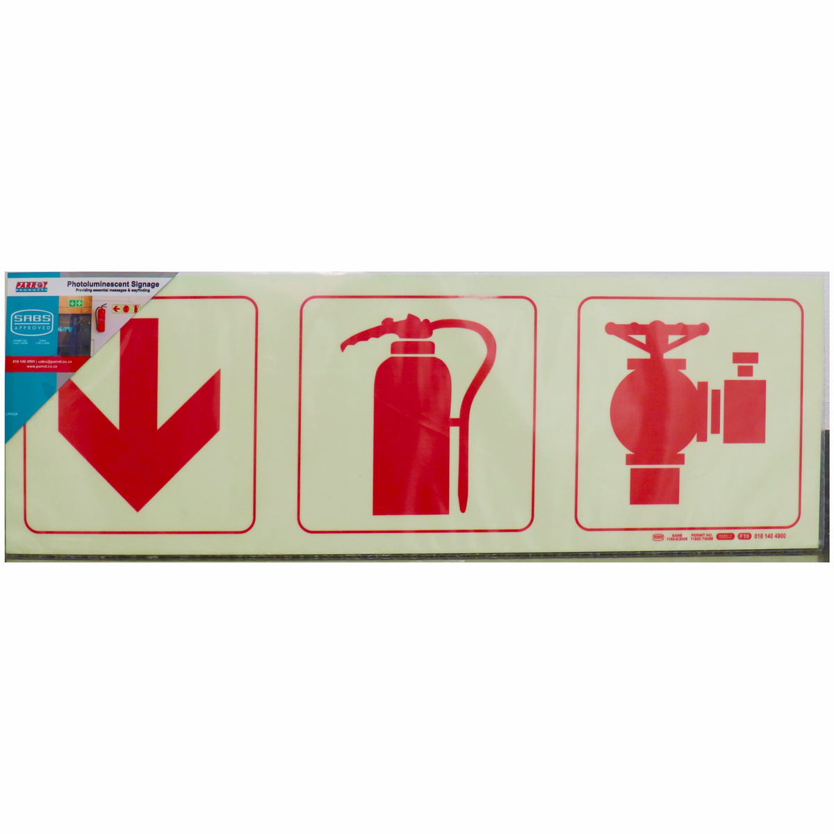 Parrot Photoluminescent Safety Sign-F1 Arrow Fire Extinguisher 19cm ...