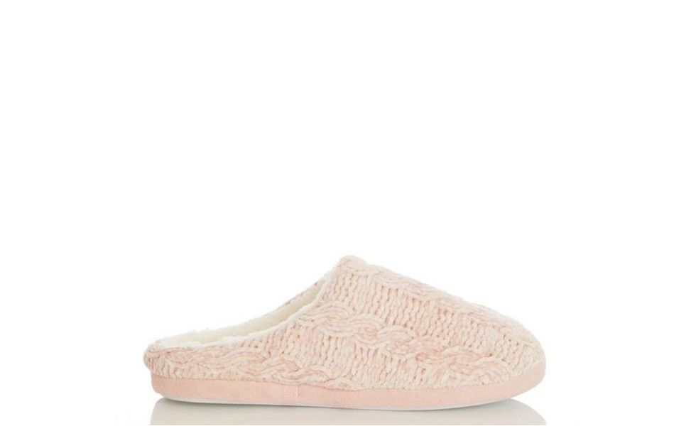 Quiz Ladies Pink Fleece Mule Slippers - Pale pink | Shop Today. Get it ...