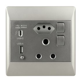 Bright Star 16A Wall Socket with USB-A & USB-C - Gloss White or Matt ...