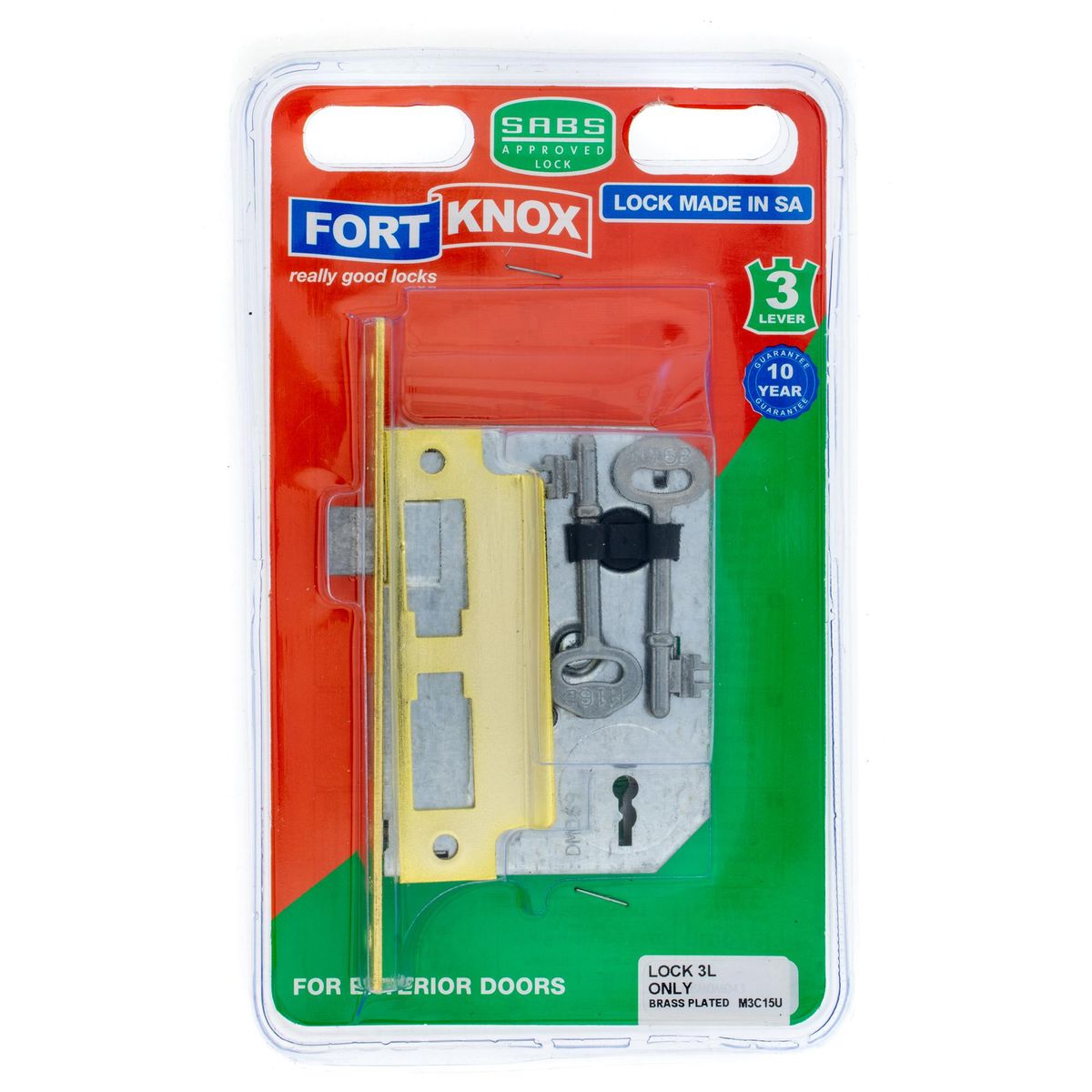 FORT KNOX Door Lock 3 Lever Lock Only Brass Plated | Shop Today. Get it ...