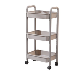 77cm Thick Plastic Pipe Macaroon Grey Storage Trolley Movable Storage ...