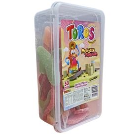 Toros - Monster Tongues Gummy Sour Fizzy-Strawberry, Orange & Apple 50 ...