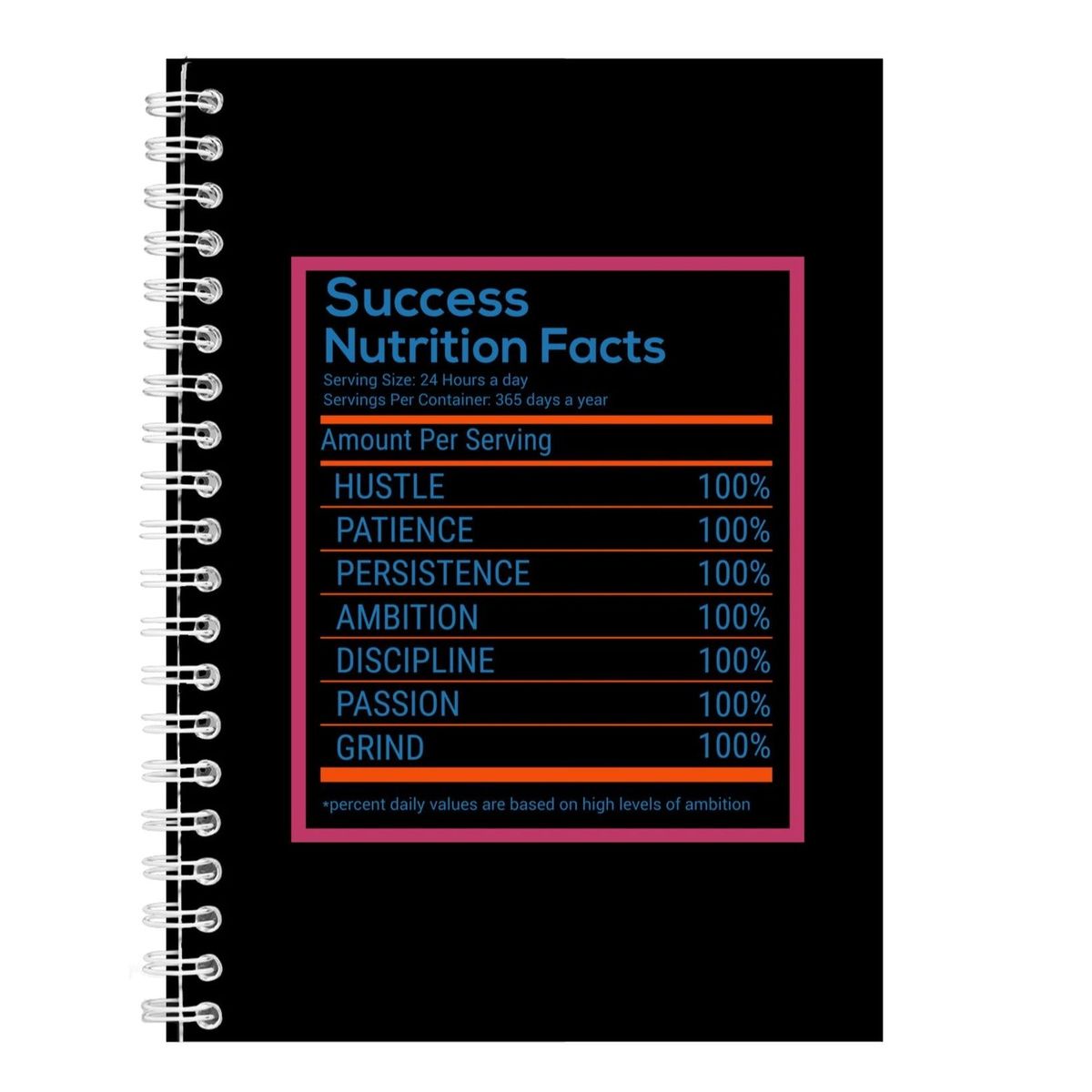 Success Nutrition Facts Notebook Inspirational Gift Idea A4 Notepad 131 ...