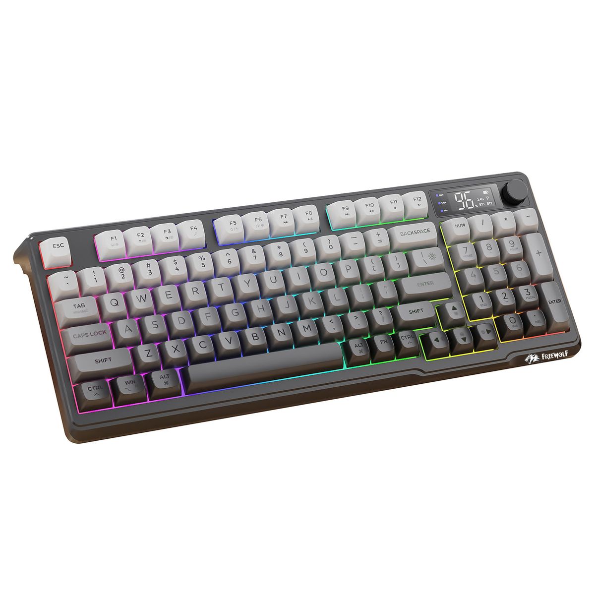 FREE WOLF M96 Silent Gaming Keyboard, Wireless Bluetooth Membrane ...
