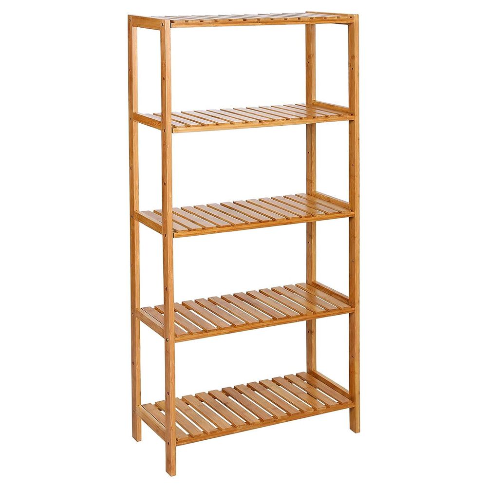 5-Tier Bamboo Standing Shelf - Multi-Purpose Wooden Rack | Shop Today ...