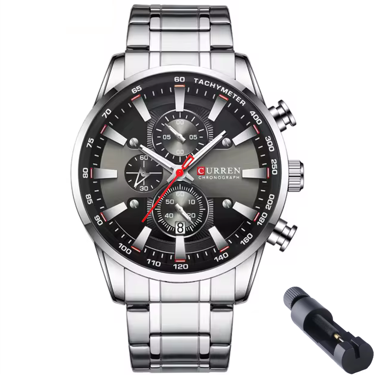 Curren - Men Luxury Sport Chronograph Stainless Steel Watch - Black ...