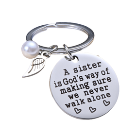 Stainless Steel Keyring Keychain Birthday Gifts For Sister God's Way ...