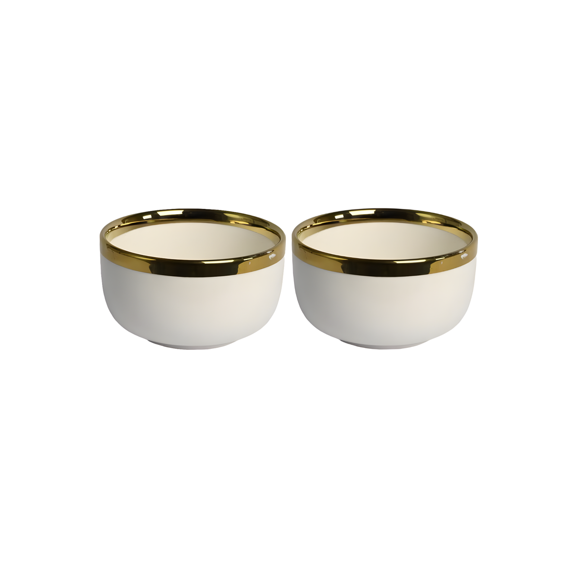 Set Of 2 15.5cm Luxury Ceramic Round Bowl With Gold Rim | Shop Today ...