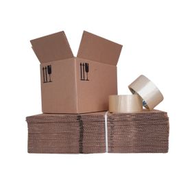 Cardboard Stock 2 Boxes (Pack of 25 Boxes) & Packing Tape ( pack of 2 ...