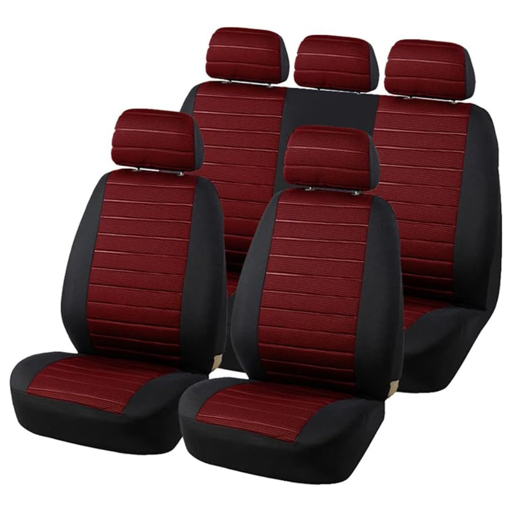 Red Car Seat Covers-Universal 5 Seater for Cars Compatible with Heated ...