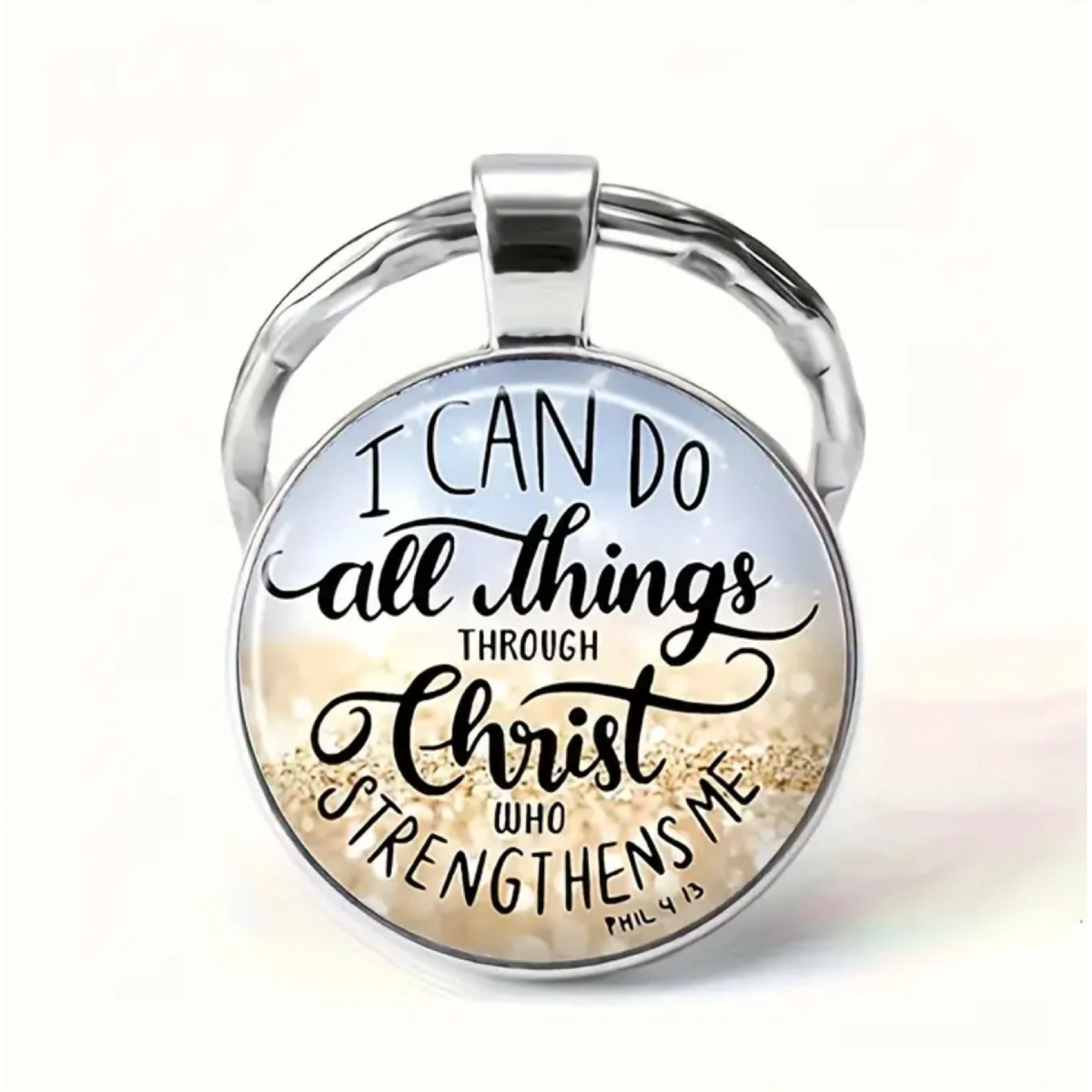 Keyring with Christian Quote - I Can Do All Things Through Christ ...