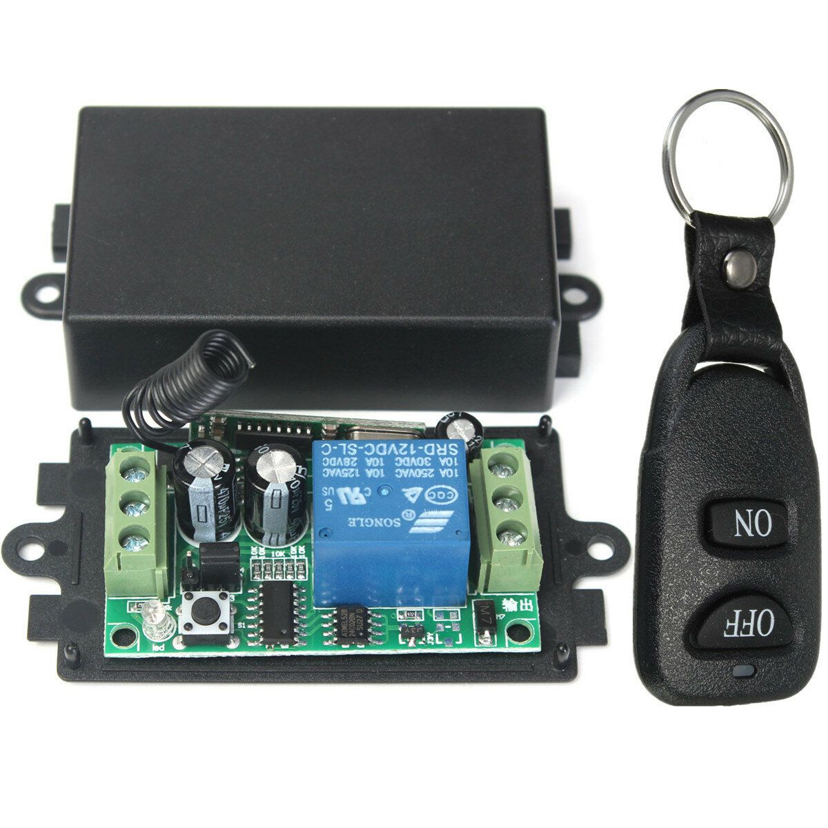 Wireless RF Remote Control Switch & Receiver Set 10A DC 12V 433MHz ...