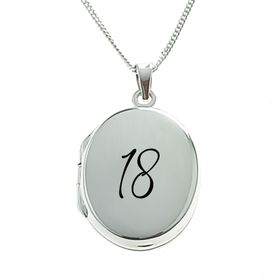 18th Birthday Sterling Silver Locket with Chain | Shop Today. Get it ...