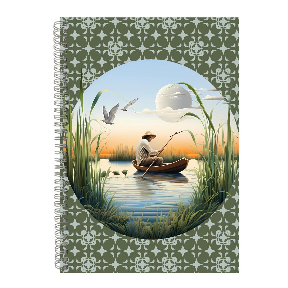 Quiet A4 Notebook Spiral Lined Trendy Fishing Lover Graphic Notepad ...