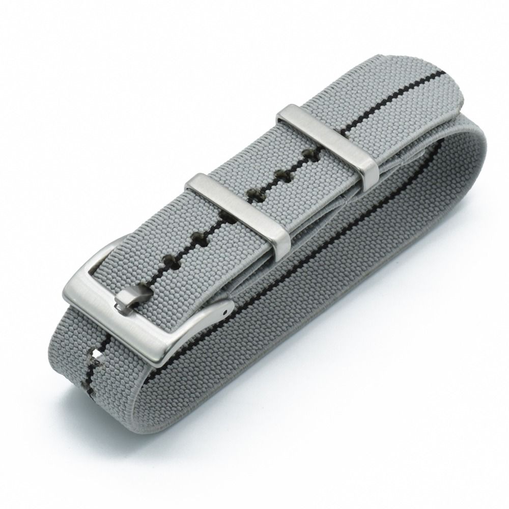 20mm Single Pass Elastic Nato Watch Strap Grey/Black | Shop Today. Get ...