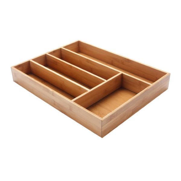 Cutlery Divider 38x28x4.5cm 5 Division Bamboo | Shop Today. Get it ...