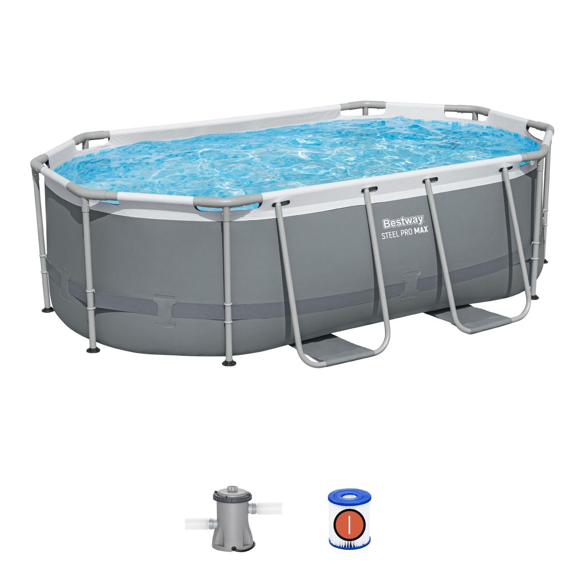 Bestway Steel Pro Max 3.05m x 2.00m x 84cm Oval Pool Set | Shop Today. Get it Tomorrow ...