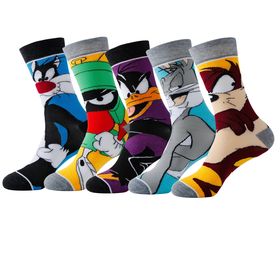 5 Pairs of Cartoon Character Happy Socks for Men and Boys | Shop Today ...