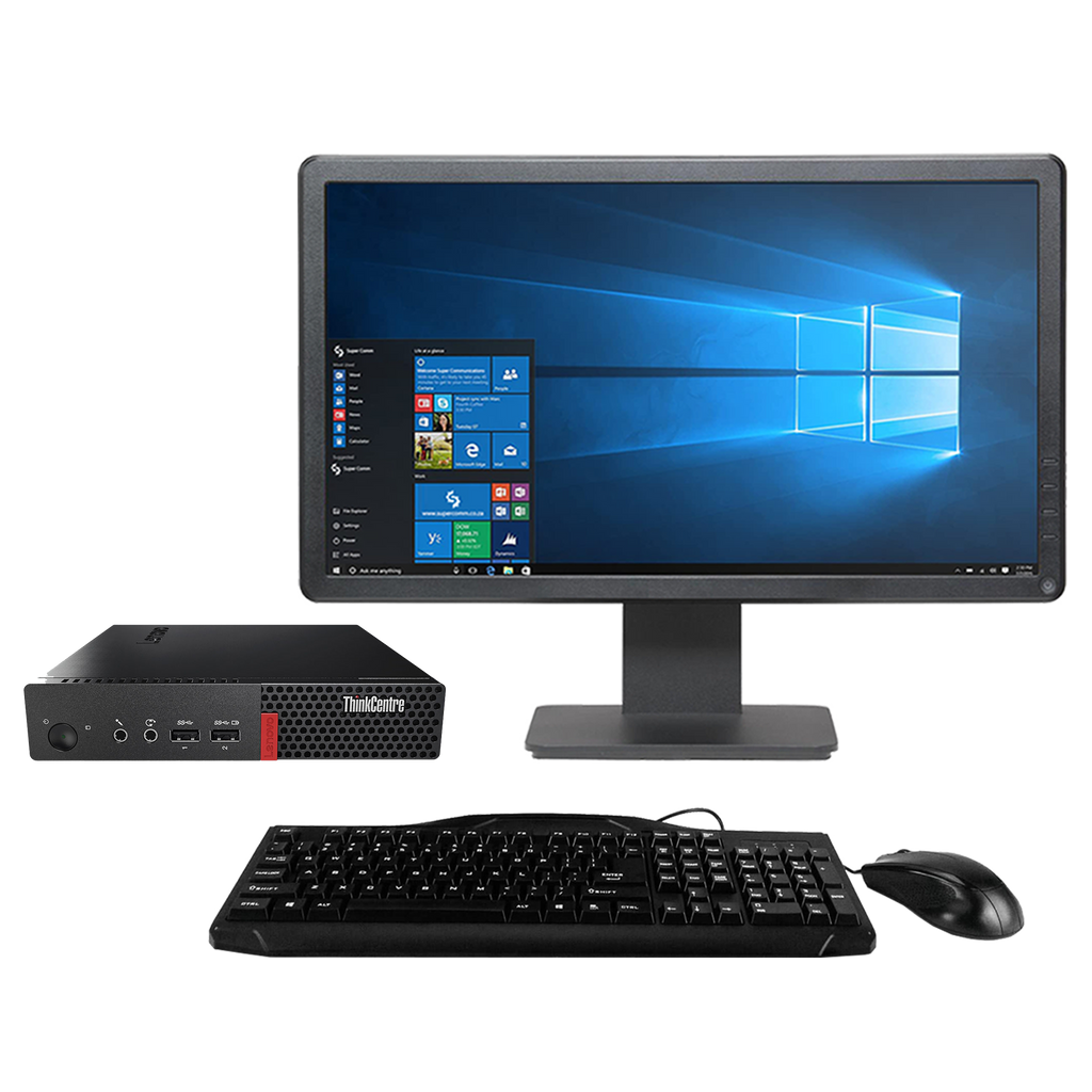 Lenovo ThinkCentre M710Q Intel i3 Micro Desktop + 20" Monitor ...
