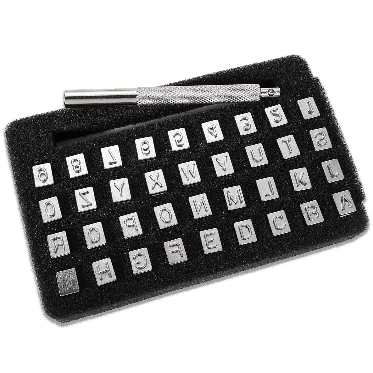 26 Alphabet Letter& 10 Number Stamper Set Leather Embossing Stamps DIY ...