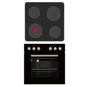 Falco - 60CM Combi Oven & Solid Plate Hob Set, 4 Function - Black ...