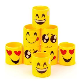 Party & Classroom Kids Prizes - Yellow Emoji Mini Smiley Slinkies - 8 ...
