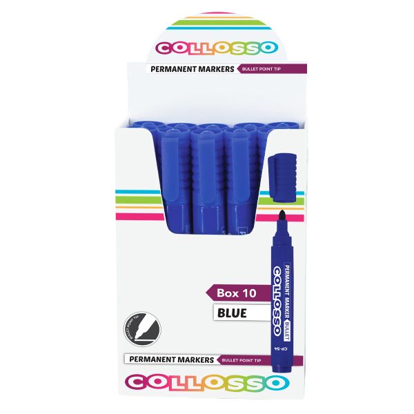 Collosso Permanent Marker Bullet Point Blue - Box of 10 | Shop Today ...
