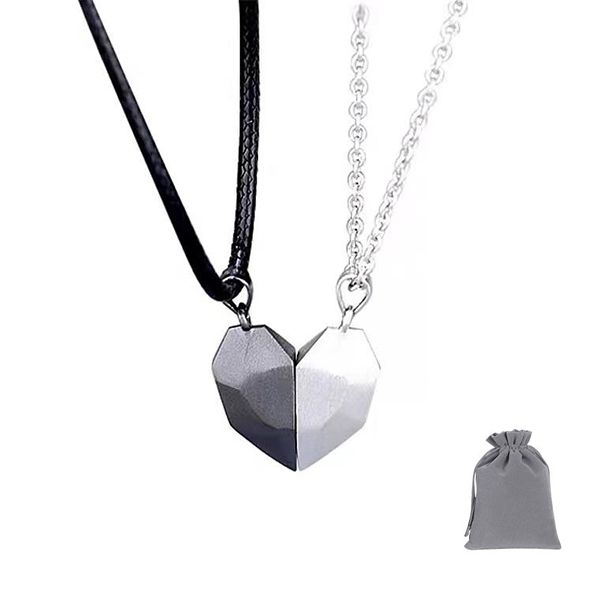 Two Hearts Couple Necklace with Grey Pouch | Shop Today. Get it ...